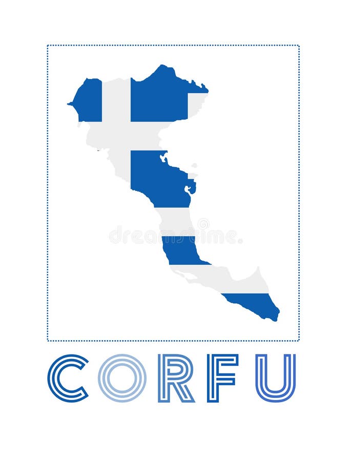 Corfu flag badge. stock vector. Illustration of facture - 94522081