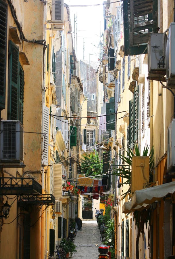 Corfu street stock image. Image of vacation, corfu, outdoor - 33752037