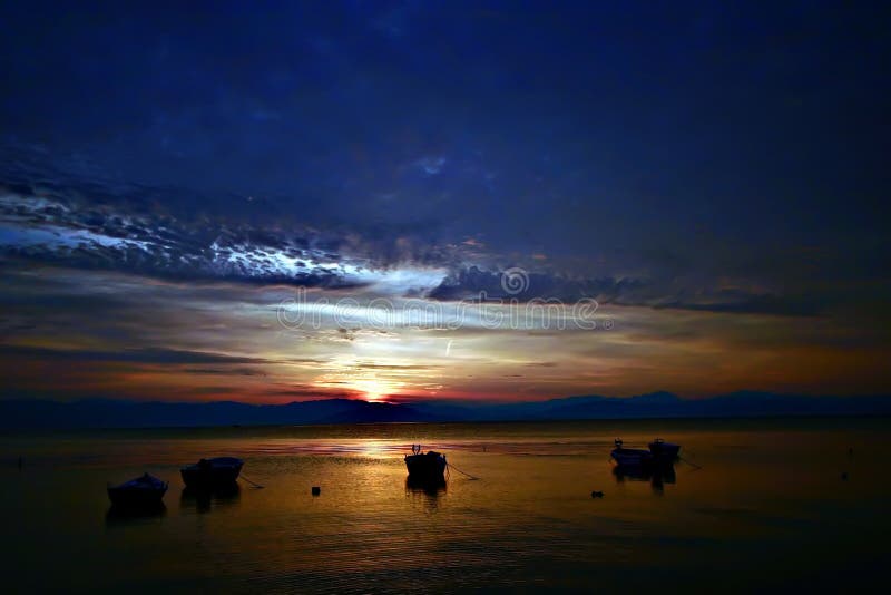 Corfu in Sunset, Greek Island Stock Image - Image of greece, beautiful ...