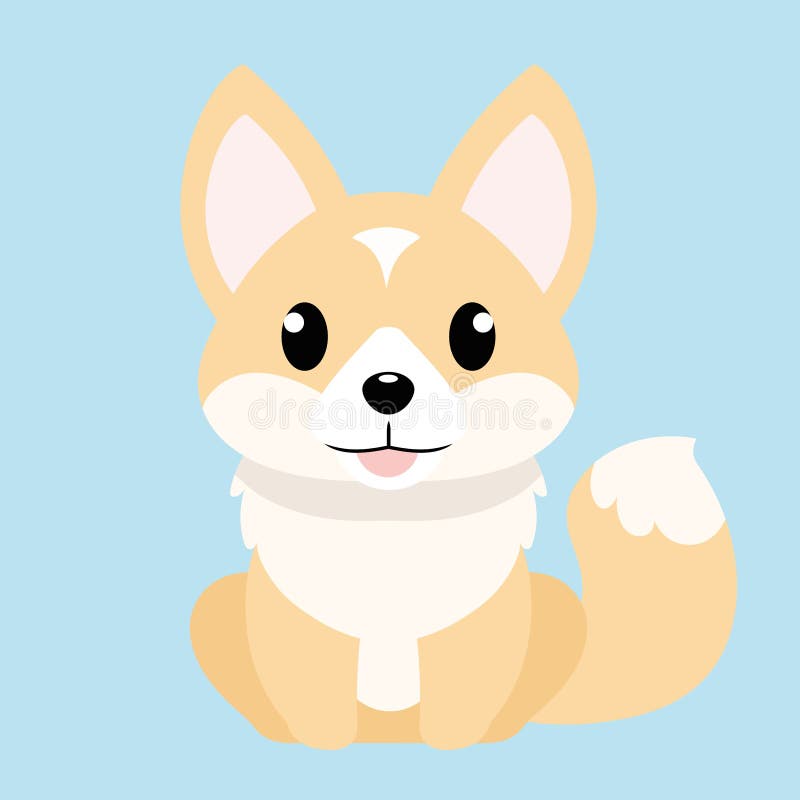 Corgi Dog Vector Illustration in Flat Style Stock Vector - Illustration ...