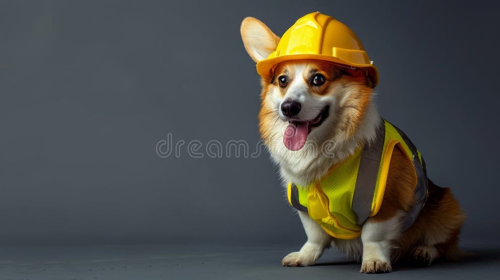 The Corgi in Construction Gear. AI Generated Stock Image - Image of ...