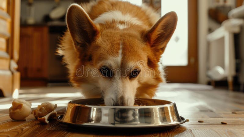 Corgi Eating from a Bowl at Home - Technology in Pet Care,National Pet ...