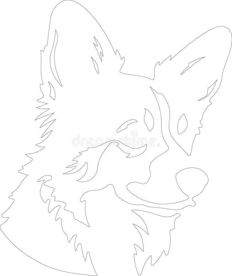 Corgi Outline Outline Silhouette Generative Ai Stock Vector ...