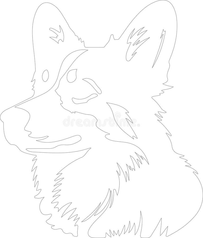 Corgi Outline Outline Silhouette Generative Ai Stock Vector ...