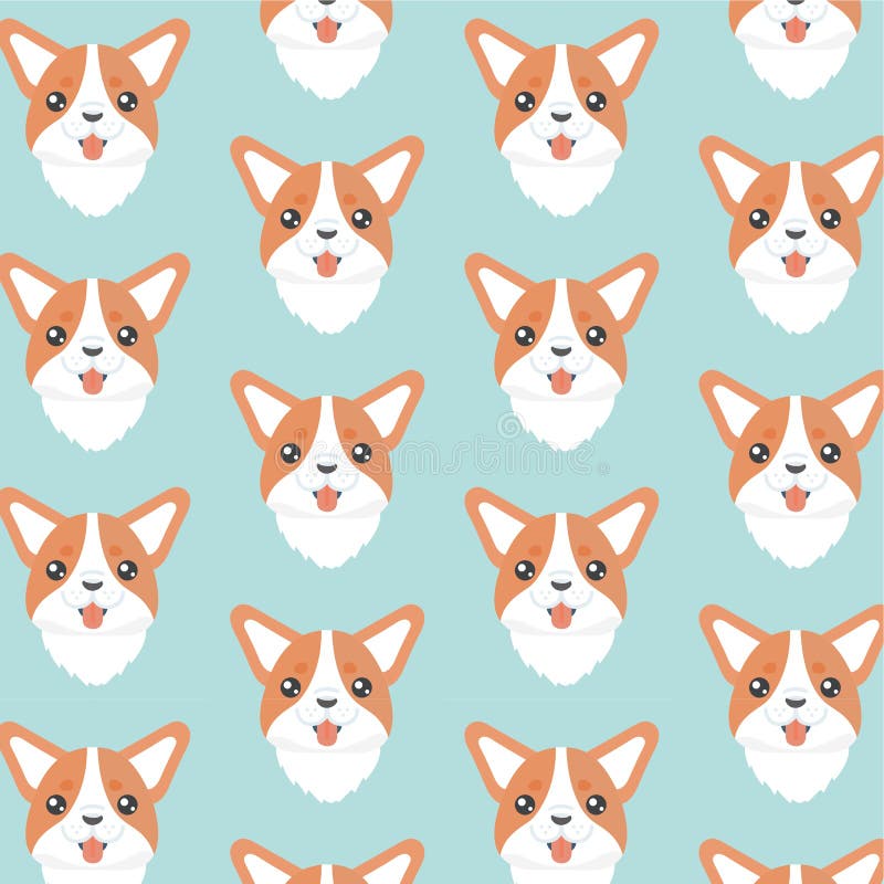 Corgi pattern. stock vector. Illustration of cute, graphic - 77651730