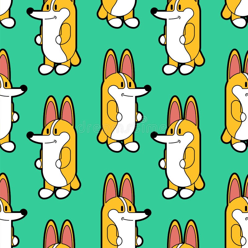 Corgi Pattern Seamless. Small Dog Background Stock Vector ...