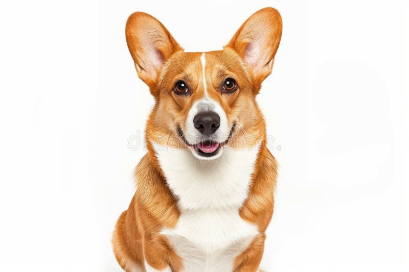 Corgi with Red Coat and White Markings, Sitting with a Cute Expression ...