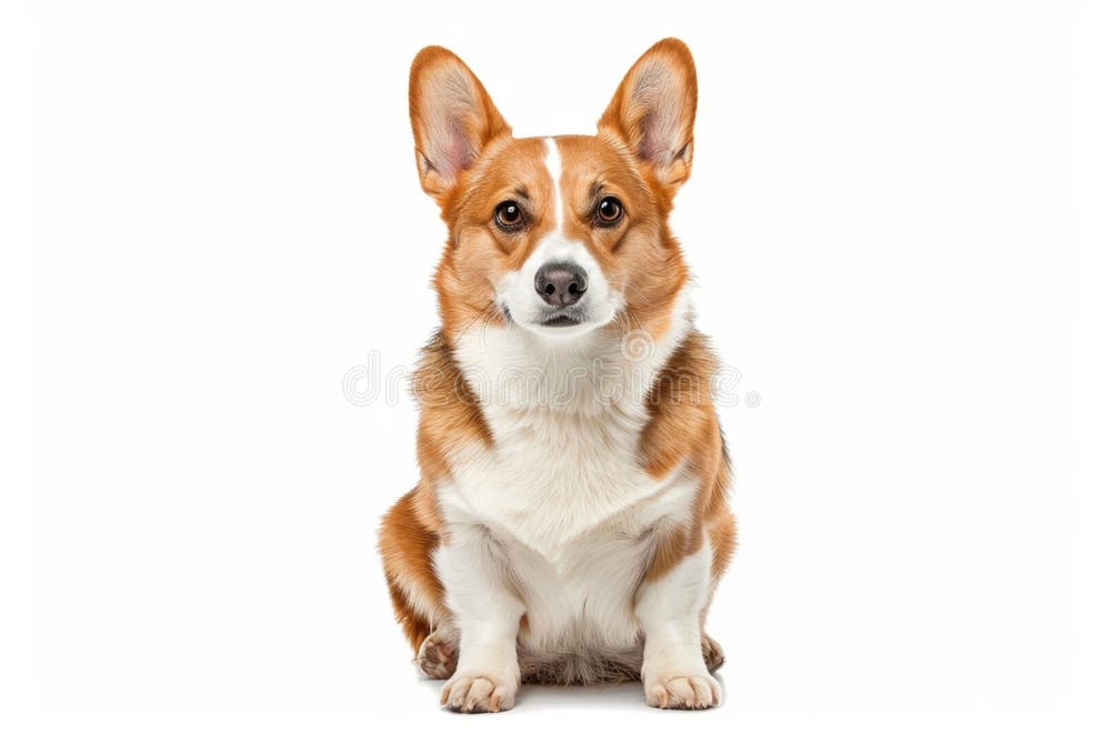 Corgi with Red Coat and White Markings, Sitting with a Cute Expression ...