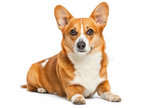 Corgi with Red Coat and White Markings, Sitting with a Cute Expression ...