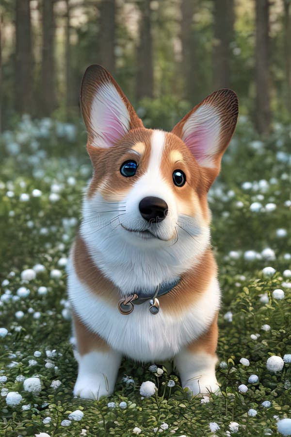 Corgi Standing in 3 Style, Generative AI Stock Illustration ...