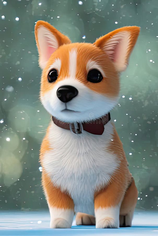 Corgi Standing in 3 Style, Generative AI Stock Illustration ...