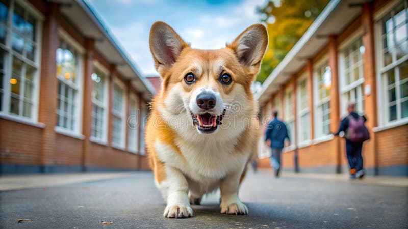 Corgie dog angry school stock illustration. Illustration of background ...