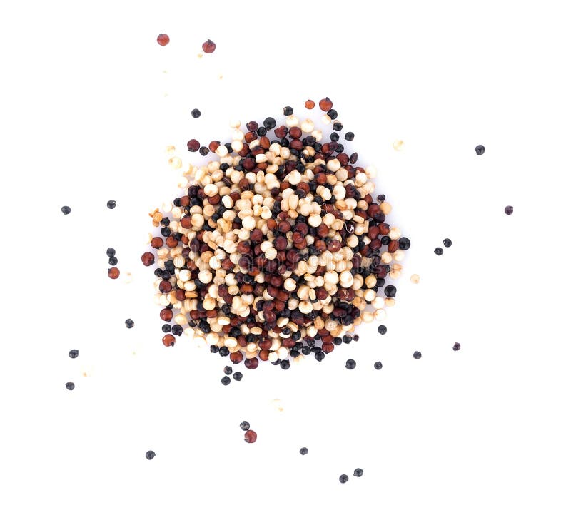 Real Quinoa Seeds Isolated on White Stock Image - Image of dieting ...