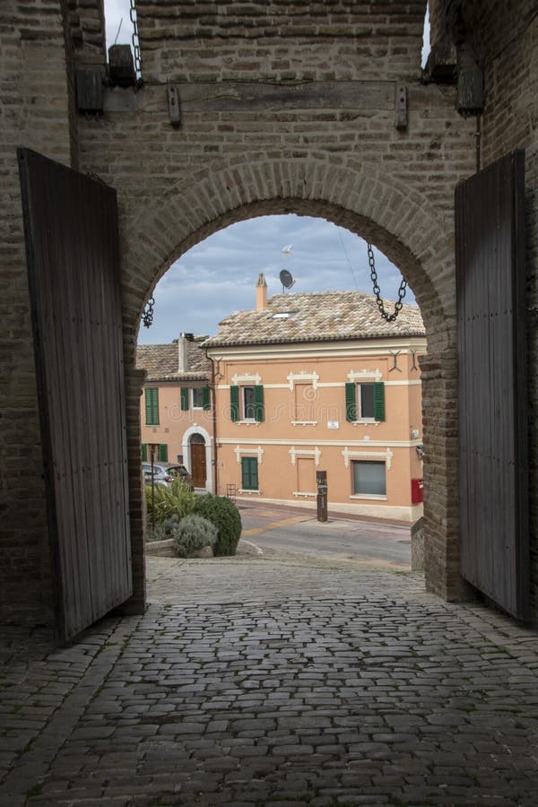 Corinaldo, Ancona, Marche, Italy: The Long Staircase Of The Ancient ...