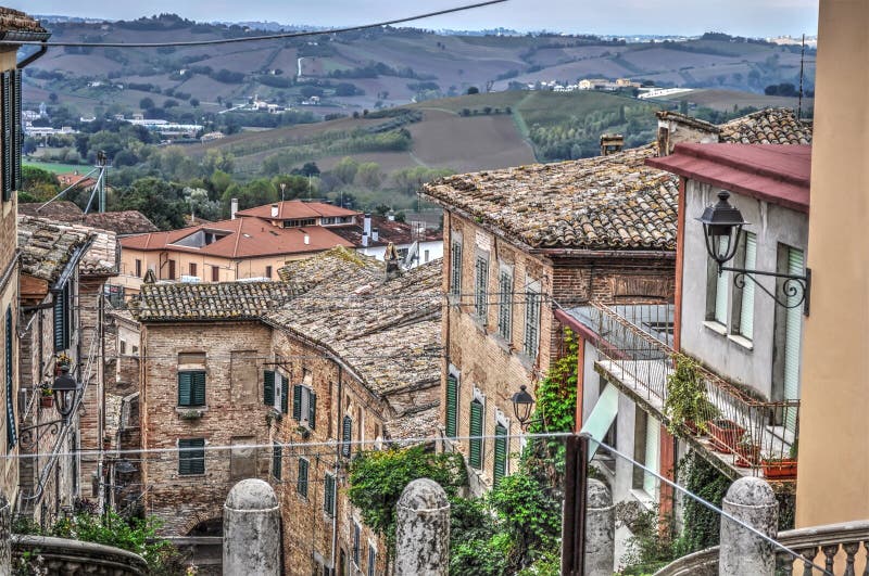 Corinaldo houses stock photo. Image of italy, wall, italia - 68426066