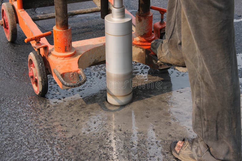 Coring test stock image. Image of motor, equipment, street - 101441905