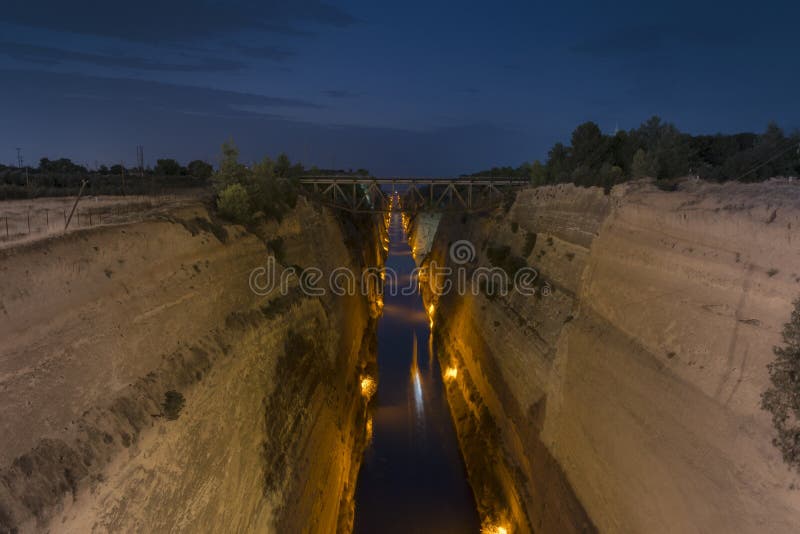 Corinth Canal stock photo. Image of time, trees, green - 98927316