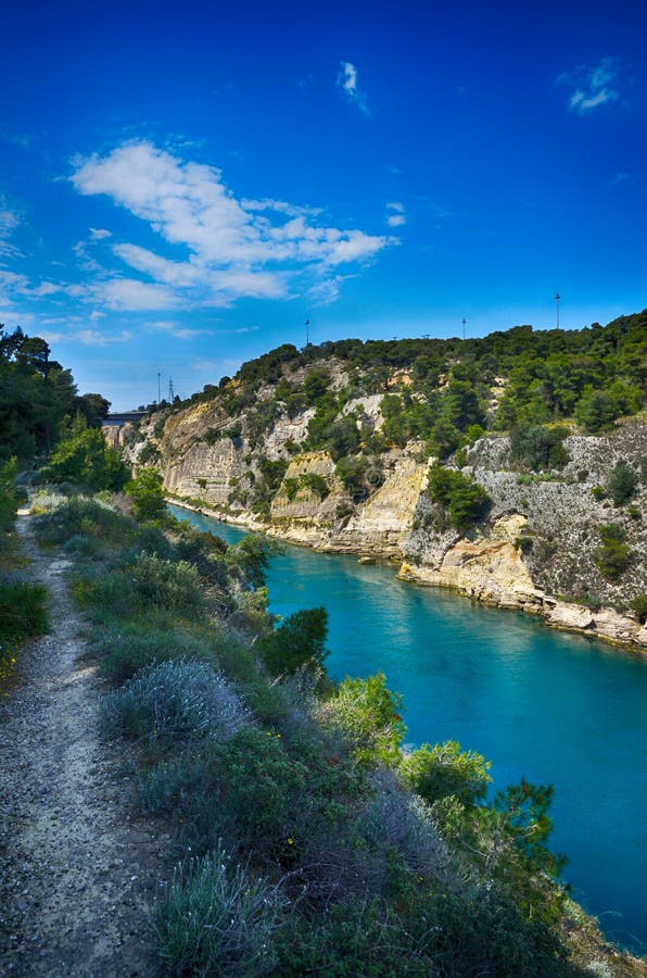 Corinth channel, Greece stock image. Image of greek, cliff - 61369105