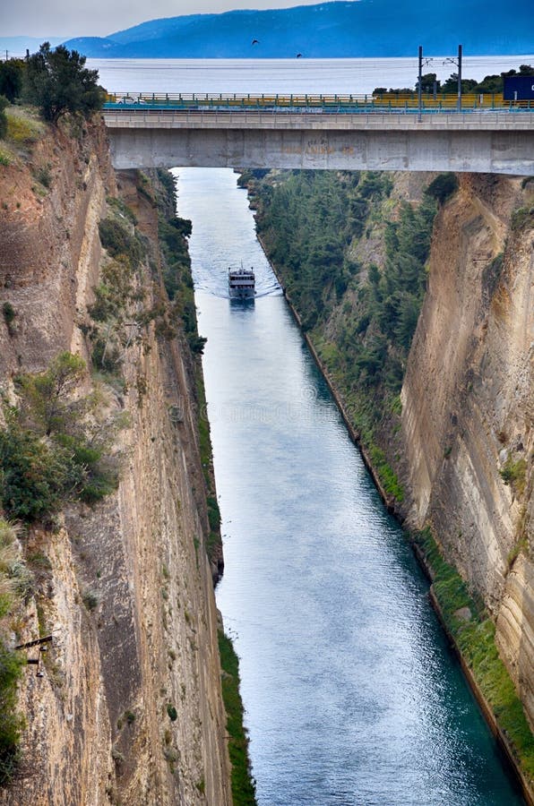Corinth channel, Greece stock photo. Image of aegean - 61369172