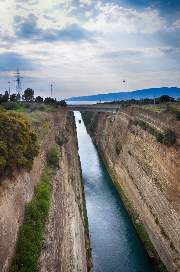Corinth channel in Greece stock photo. Image of industrial - 15764100