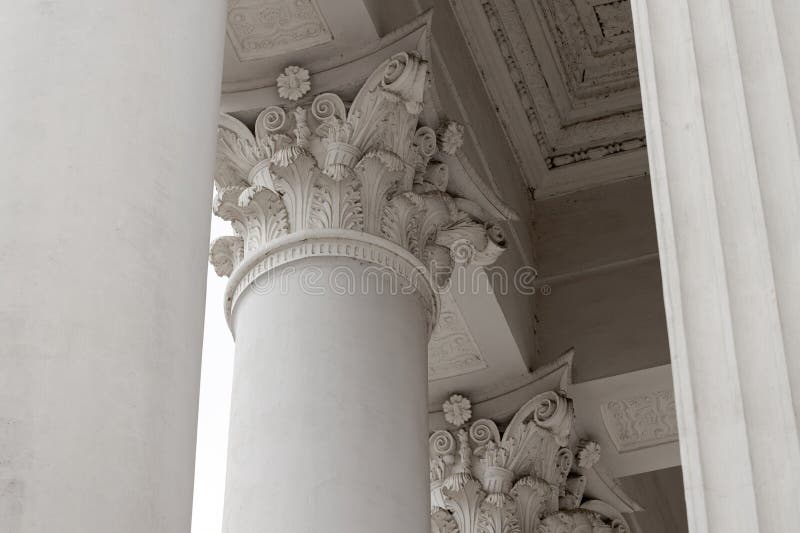 Marble Column at Pompeii Italy Stock Image - Image of brick, building ...