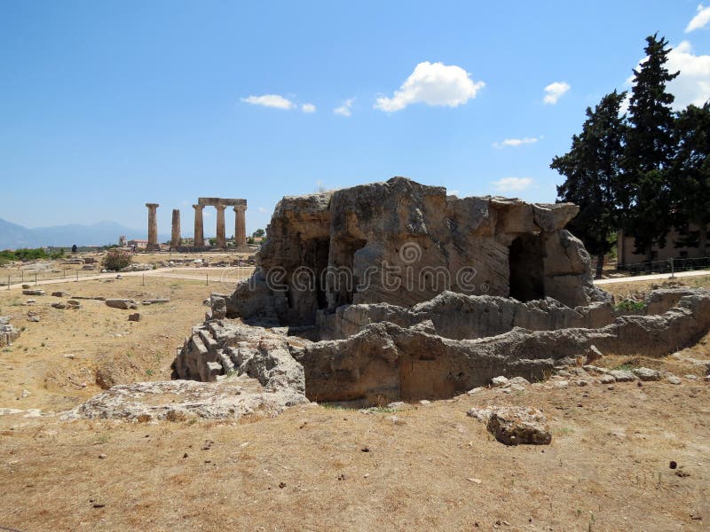 Corinth, the Ruins of an Ancient Structure Stock Image - Image of ...