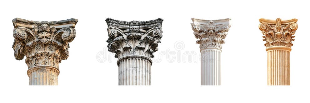 Corinthian Column Capitals Set. Classical Architecture and Design ...