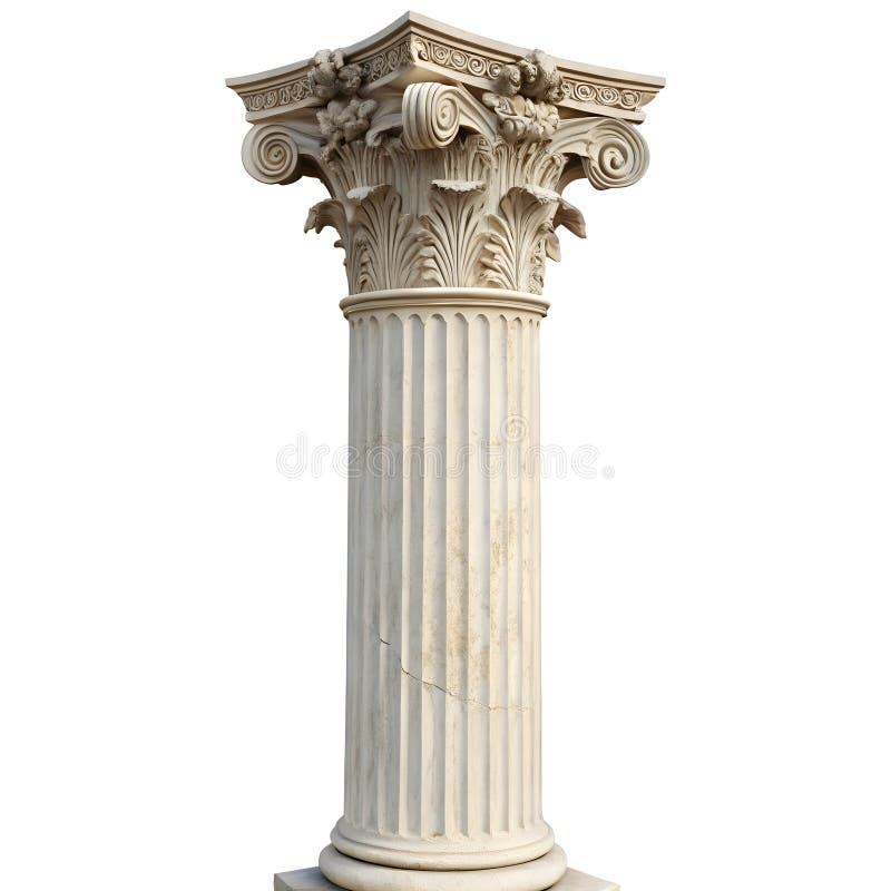Corinthian Column Isolated on White Background Stock Illustration ...