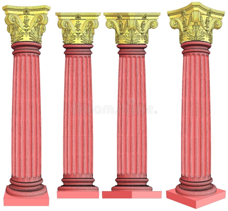 Corinthian Column Vector. Illustration Isolated on White Background ...