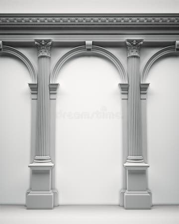 Corinthian Columns with an Arcade Stock Illustration - Illustration of ...