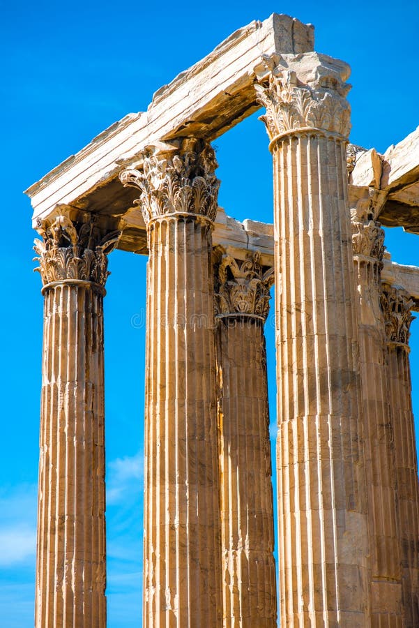 Corinthian Columns of Zeus Temple in Greece Stock Image - Image of ...