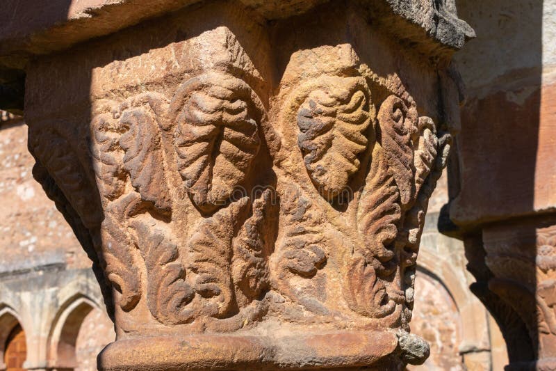 Corinthian Detail of Romanesque Stone Column Stock Photo - Image of ...
