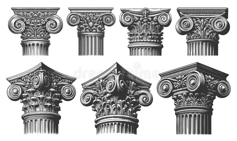 Column Capitals Set Stock Illustrations – 122 Column Capitals Set Stock ...