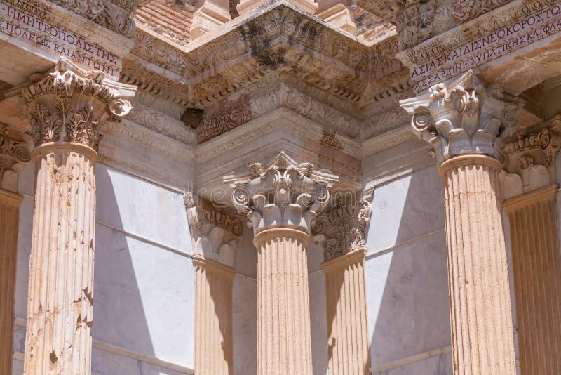 Corinthian Style Columns and Ornate Detail at Sardis Gymnasium Stock ...
