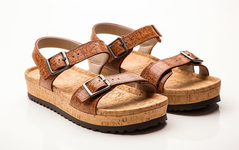 Cork Base Sandal on Generative Ai . Stock Illustration - Illustration ...