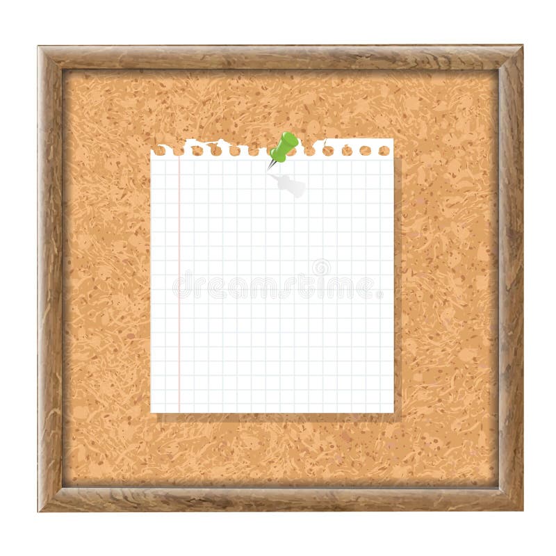 Cork Board with Notes. Vector Stock Vector - Illustration of memory ...