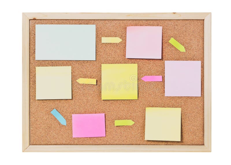 Cork Board with Blank Paper Notes Stock Photo - Image of board, message ...