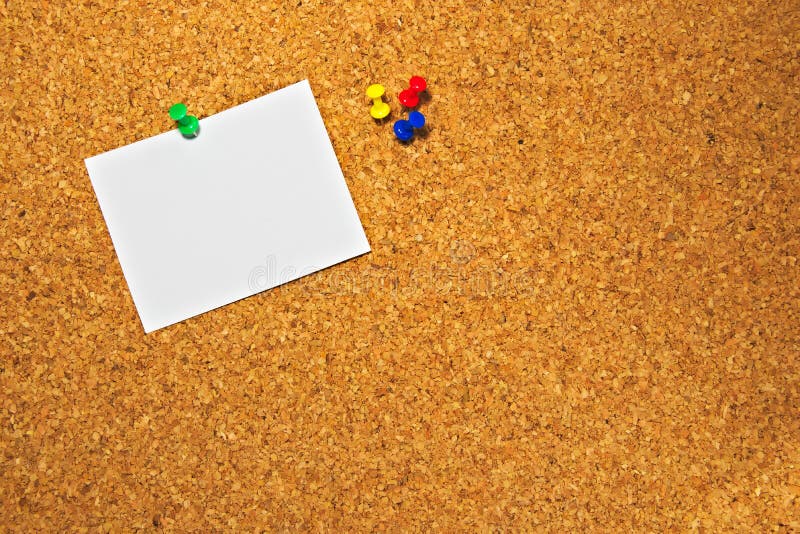 Cork Board with a Blank Piece of Paper Ready To Write Messages Stock ...
