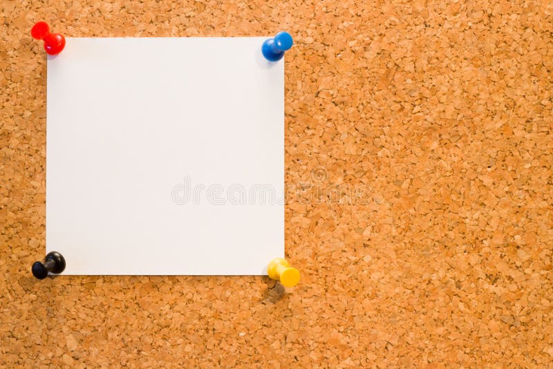 Cork Board Clear White Blank Notice Colorful Pins Stock Photos - Free ...