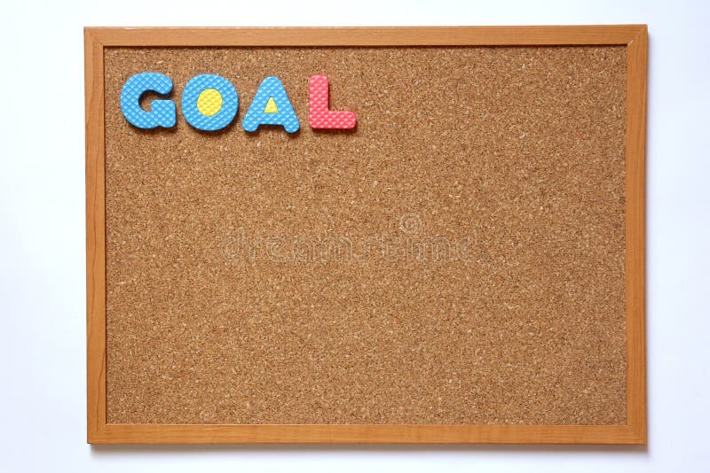 Cork Board with Goal Wording Stock Photo - Image of school, abstract ...