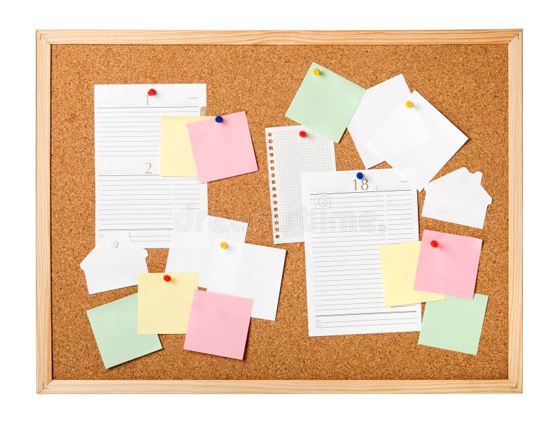 Cork Bulletin Board with Notes. Stock Photo - Image of bulletin, cork ...