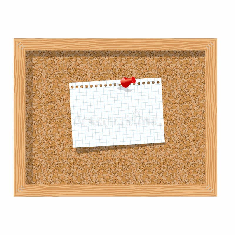 Cork Board with Sheets of Paper for Notes. Vector Background. Stock ... Cork Board with Sheets of Paper for Notes. Vector Background. Stock ...