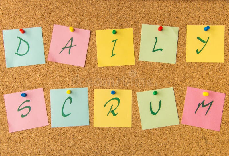 Cork board daily scrum stock image. Image of note, clipboard - 56168657
