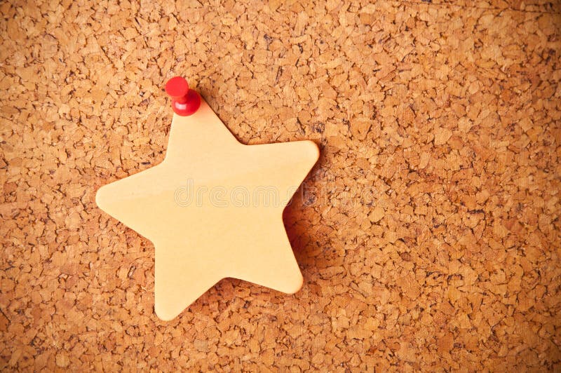 Cork Board with Star Post-it Stock Image - Image of information, cork ...