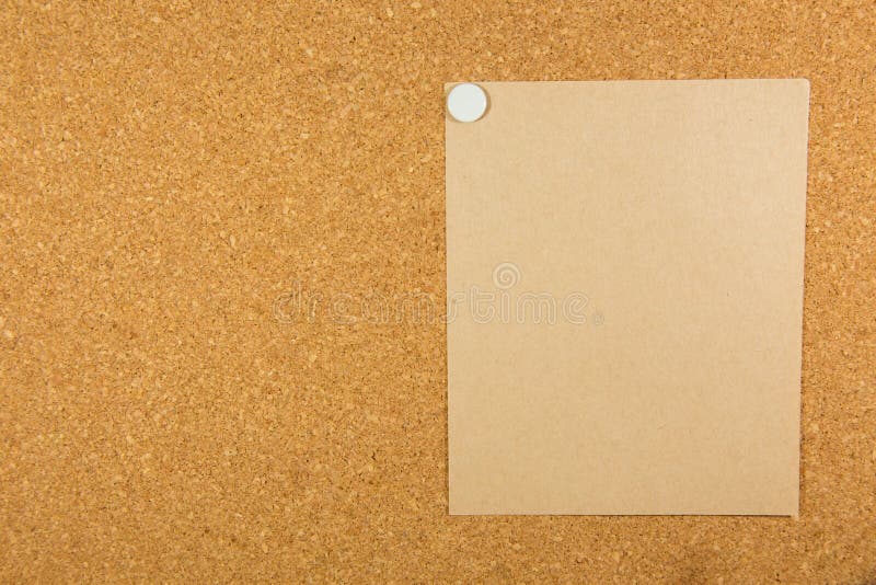Cork Board with Sticky Note Pinned Stock Image - Image of information ...