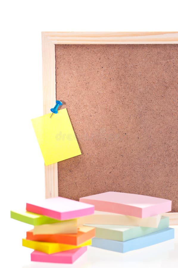 Cork Board with Sticky Notes and Pads Stock Photo - Image of letter ...