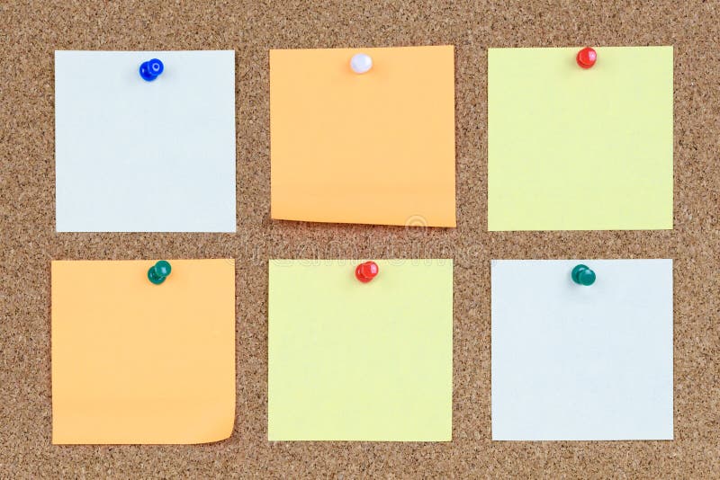 Cork Board and Sticky Notes Stock Photo - Image of blank, clip: 85846264
