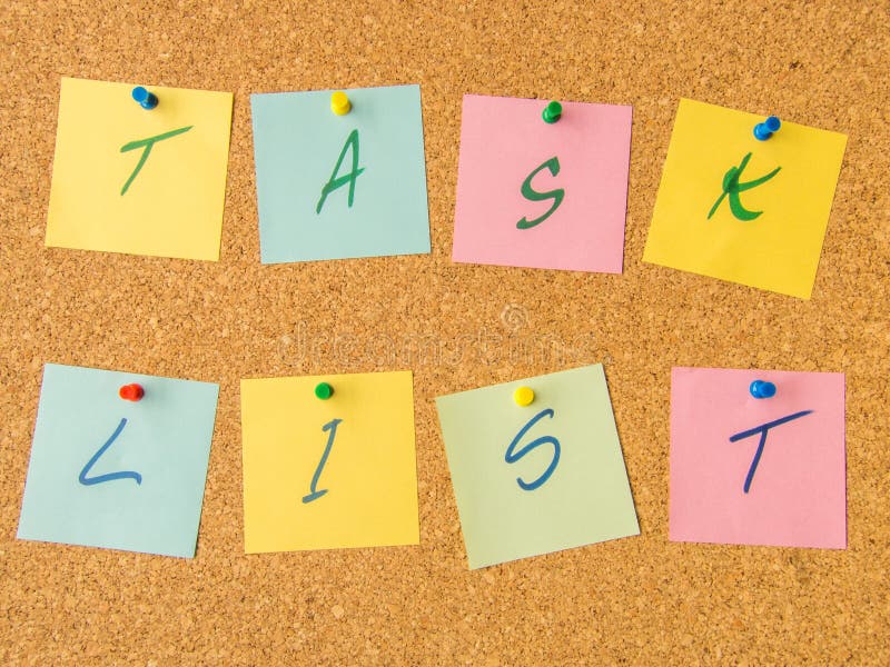 Cork board task list stock photo. Image of notice, information - 56168662