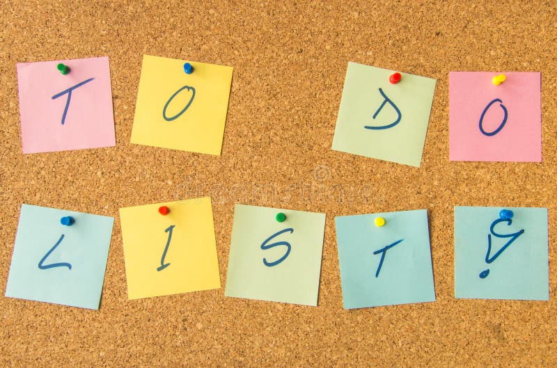 Cork board to do list stock image. Image of information - 56167861