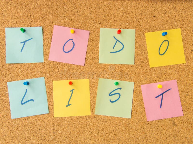 Cork Board with Post it with Motivational Texts Promises and Smiley ...